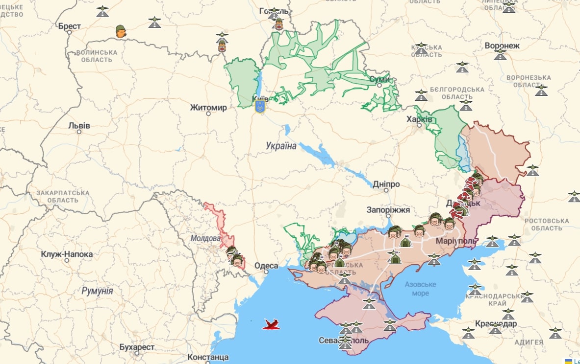 Карта бойових дій в Україні станом на 16 жовтня Читайте на Ukr Net